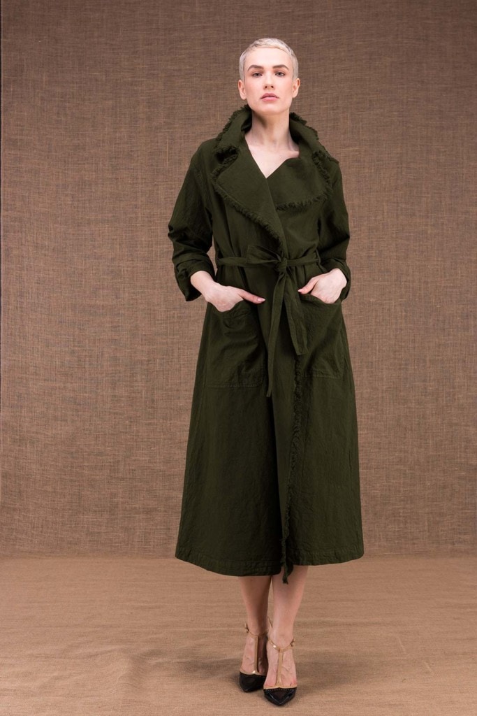 GOBI Ink Blue jacket long cotton gauze - Boutique ASKA