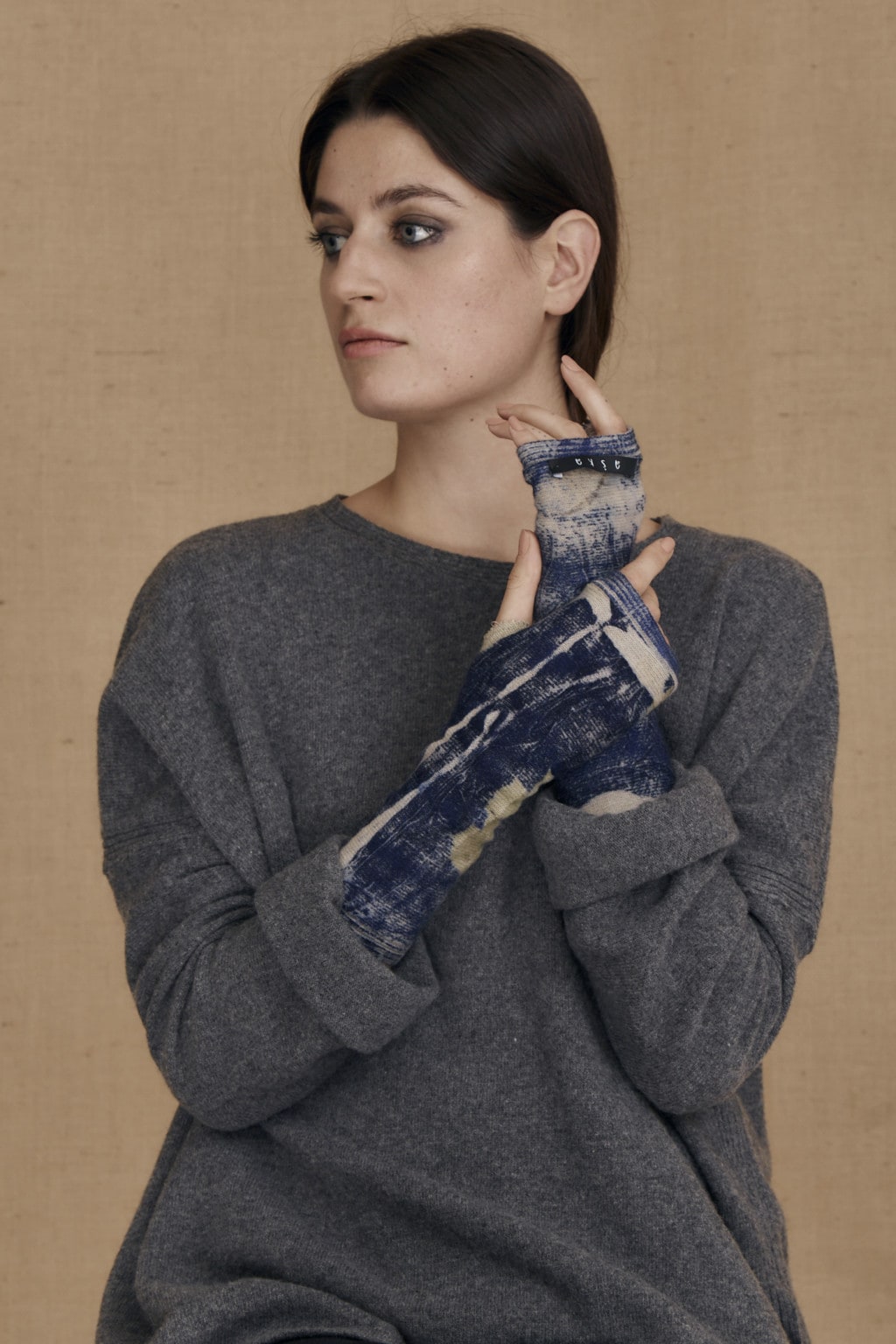 Green and navy blue fabric belt for women OBI-1 - Boutique ASKA