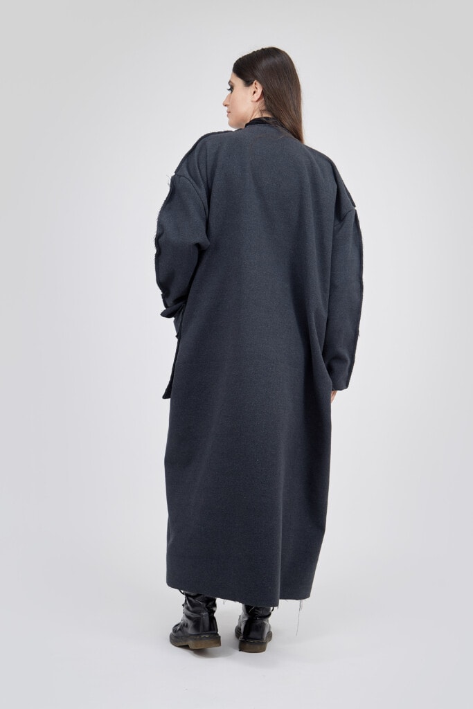 Grey long coat for women WOJAK - Boutique ASKA